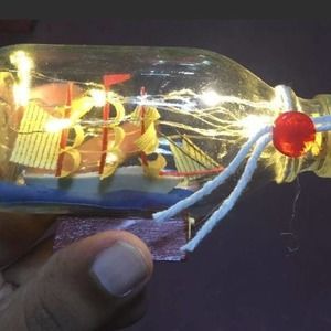 unknown | Art | Mini Light Up Ship In A Bottle Decor Decoration Mantle ...